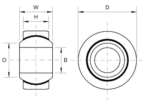 SP-M08 Dunlop 8mm Spherical Plain Bearing - Steel/Nylon - WychBearings.co.uk